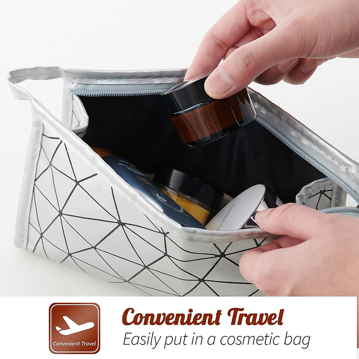 1oz Glass Jar with Lid, Hoa Kinh 30Pack Amber Round Containers Cosmetic Glass Jars with Inner Liners and Black Lids Travel Jars for Storing Lip and Body Scrub, Lotion, Body Butter, Bath Salts, Liquid