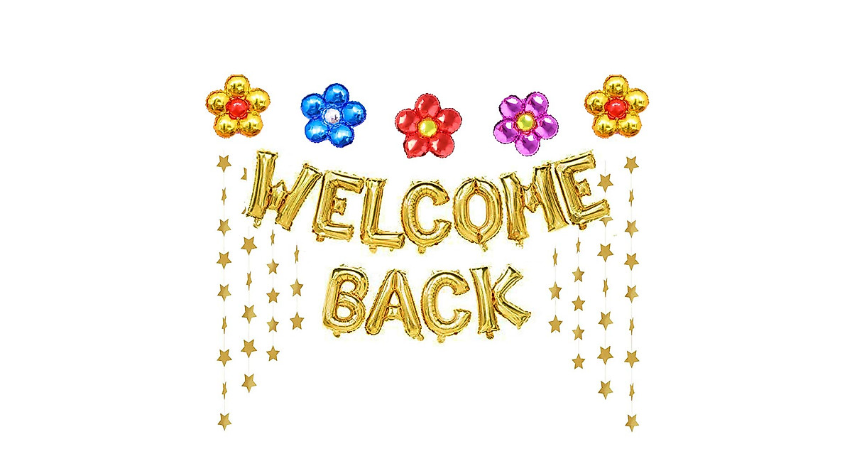 Gold Welcome Back Balloons for School & Events