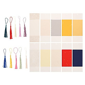 Ciieeo 4 Packs Blank DIY Calligraphy Bookmarks Decorative Bookmarks Tassels Bookmarks Waxed Xuan Paper