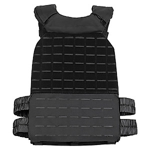 WOLF TACTICAL Adjustable Weighted Vest – WODs, Strength and Endurance Training, Fitness Workouts, Running (Black)