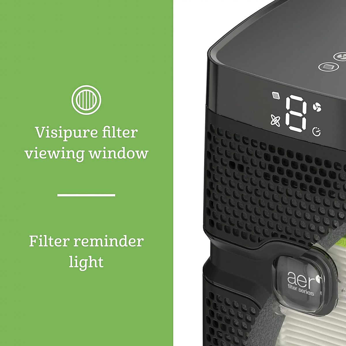 Holmes Aer1 True HEPA Medium Room Air Purifier Tower Plus Ionizer With Touch Controls, 743 Sq. Ft. Coverage, 8-1/4" x 27"