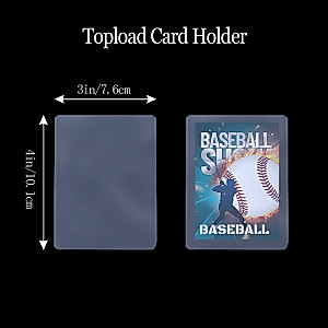 WINTRA 3" x 4" 100 Count 35pt Topload Hard Card Holder and 100 Count Penny Soft Card Sleeves Protectors Bundle for Trading and Sports Cards (100 topload + 100 Sleeves)