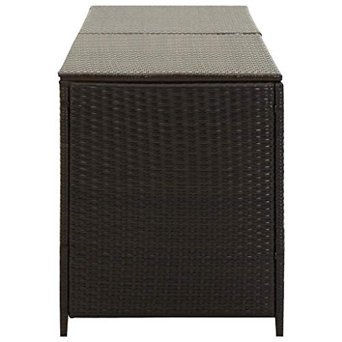 Festnight Garden Storage Deck Box Brown Poly Rattan Storage Cabinet with Water Resistant Lining Garden Organizer for Patio Lawn Backyard Outdoor Indoor Furniture 78.7 x 19.6 x 23.6 Inches (W x D x H)