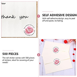 TOYANDONA 500pcs Thank You Sticker, Your Purchase Made My Day Stickers Decorative Business Stickers Self Adhesive Round Thank You Labels for Envelope Package Cards Party Supplies