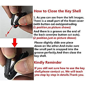 Key Fob Shell Fits Honda 2003-2012 Accord / 2006-2013 Civic EX / 2009-2015 Pilot /2005-2006 CR-V Keyless Entry Remote Case Car Key Cover Accessories with Screwdriver & Keyring (3+1 Button, Black)