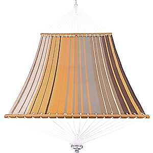 Lazy Daze Hammocks Quick Dry Hammock with Spreader Bar 2 Person Double Hammock with Chains Outdoor Outside Patio Poolside Backyard Beach 450 lbs Capacity Coffee