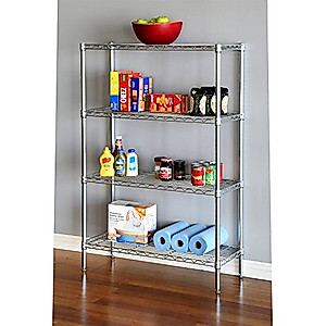 Seville Classics 4-Tier UltraZinc NSF Steel Wire Shelving, 14" D x 36" W x 54" H