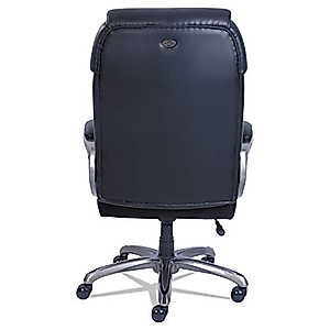 SertaPedic Cosset Big and Tall Executive Chair, Supports Up to 400 Lb, 19" to 22" Seat Height, Black Seat/Back, Slate Base