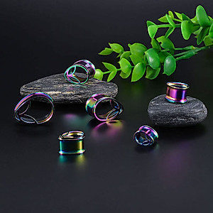 COOEAR 1 Pair Gauges for Ears Tear Drop Alice Style Ear Tunnels Plugs Men Women Flesh Stretchers Expander 0g to 1 Inch.