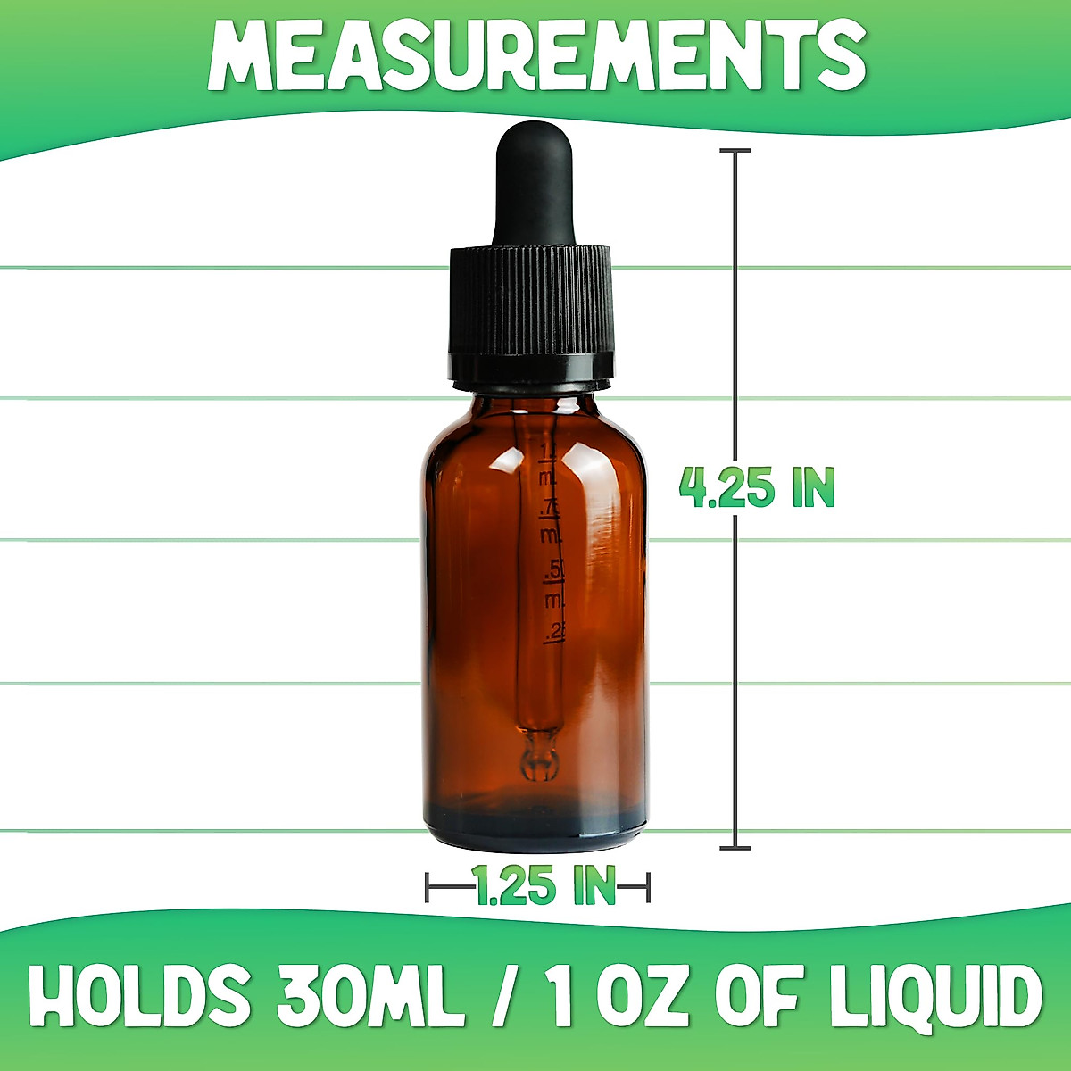 XPRS Nutra Empty 1 Ounce Glass Tincture Bottles With Dropper - 30 mL Glass Bottle With Dropper - Premium Small Bottles for Liquids Ideal as Droppers for Oils (Amber, 24 Count (Pack of 1))