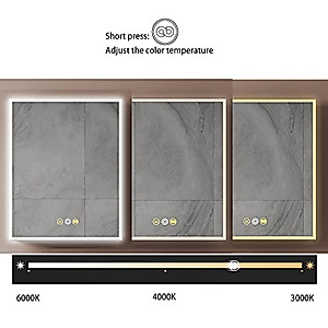 tunuo Black Medicine Cabinets for Bathroom with Mirror, 24”W x 30”H Surface Wall Mounted LED Medicine Cabinet with Lights, Defogger, Dimmer, Outlets & USB, Single Door