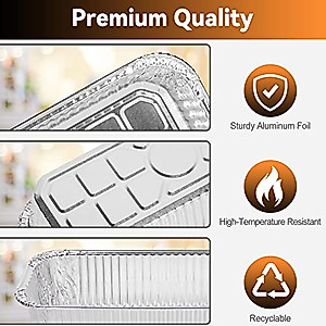 SHINESTAR 20-Pack Grill Drip Pans for Weber SmokeFire, Summit, Genesis Series, 11 x 5 Inch Disposable Aluminum Foil Grease Tray Liners