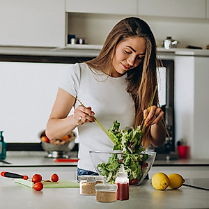 ZIIVARD 4 Pieces Mini Condiment Squeeze Bottles Bento Box Plastic Tomato Ketchup Bottle Squirt Honey Salad Dressing Container,8 x 3.2cm