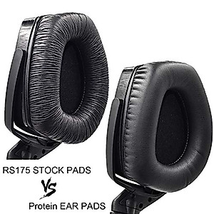 defean RS165 175 185 195 Upgrade Quality Ear Pads Replacement Ear Cushion Foam Compatible with Sennheiser HDR RS165,RS175, RS185,RS195 RF Wireless Headphone,Added Thicknes(Protein Leather)