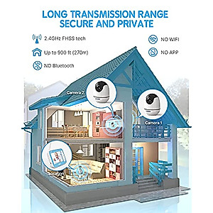 iDOO Baby Monitor, Baby Monitor with Camera and Audio 720P, Baby Monitor no WiFi with Night Vision, 5" HD Display, Remote Pan-Tilt-Zoom, 900 ft Long Range, Two-Way Talk, Room Temperature, Lullabies