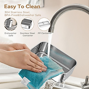 Electric Lunch Box Food Heater for Adults, 80W Heated Lunch Box with Digital Temperature Display,12V/24V/110V 1.8L Stainless Steel & 1L PP Fruit Container Portable Food Warmer LunchBox for Car/Work