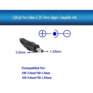 UpBright 6V AC/DC Adapter Compatible with Knee Icer Wrap D0660 10701 Kodiak Cube Glacier 10901 BEG10711 D 0660 00660 Logitech F540 Wireless Base A-E0001 843-000038 6VDC 600mA 6.0V Power Supply Charger