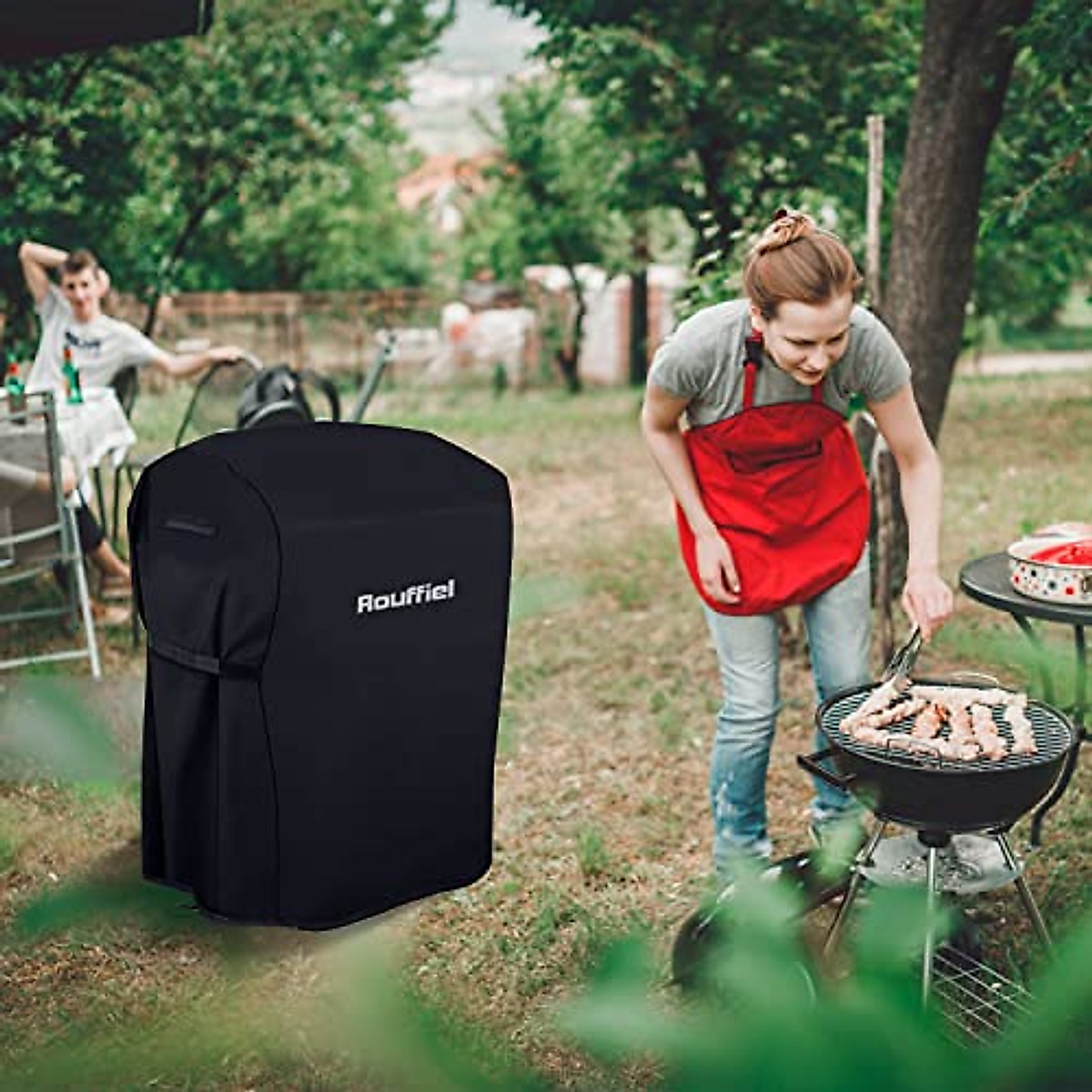 Rouffiel Gas Grill Covers, 30 inch BBQ Grill Cover 420D Heavy Duty Waterproof, Outdoor Barbecue Cover Non-Fade and Rip Proof Fits Grills of Weber, Char-Broil