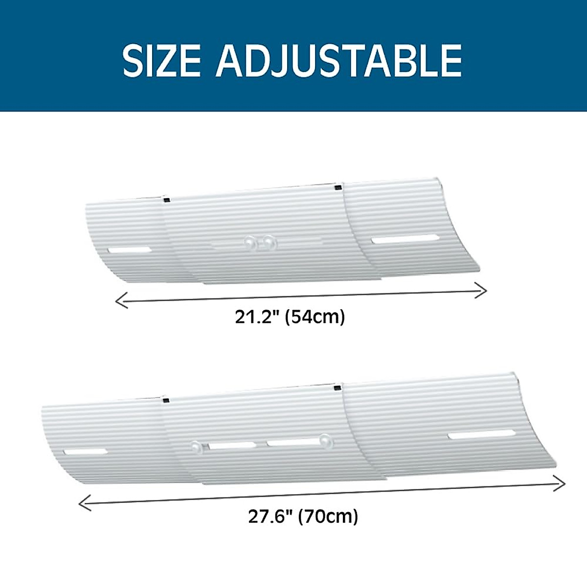 AIR WING Slim, Length & Angle Adjustable Air Conditioner Deflector helps Cooling/Heating Air Circulation, Anti Blast, Wind Baffle and Direction, Anti-Condensation