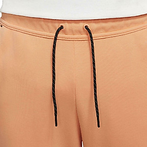 Nike Sportswear Men's Washed Tech Fleece Joggers Pants (Orange Frost/Black, Small)