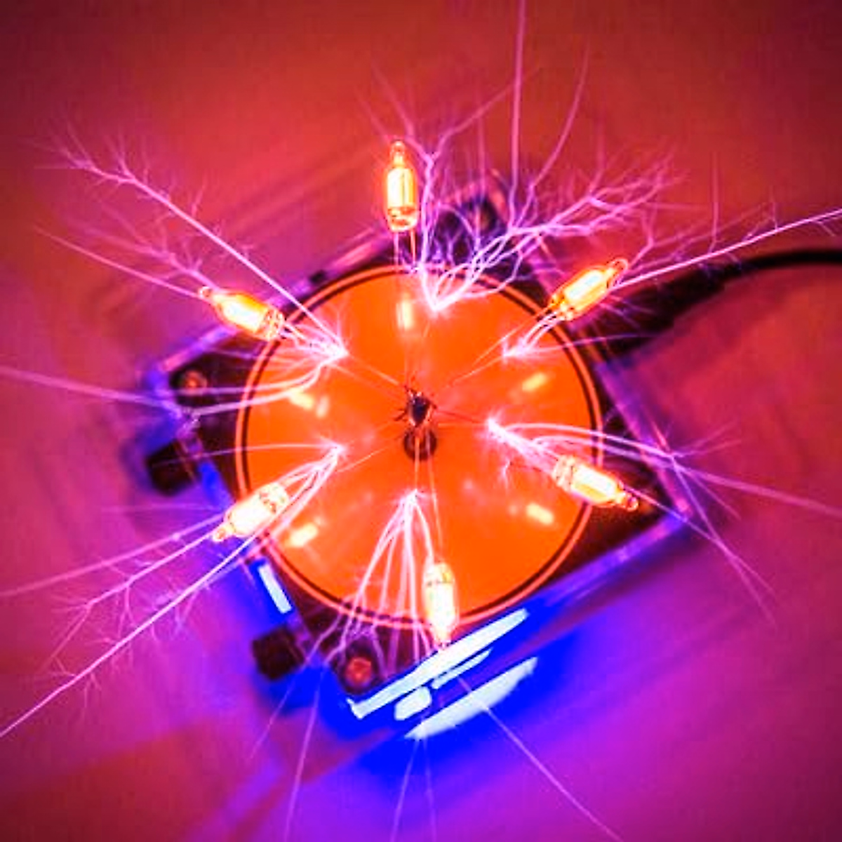 Bluetooth Music Tesla Coil 10 Cm Solid State Tesla Coil Kit Touchable Artificial Lightning Electric Power Wireless Transmission Model Arc Plasma Loudspeaker Science Experiment Tool Desktop Toy