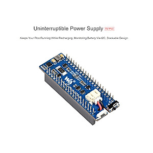 UPS Module B for Raspberry Pi Pico Board Uninterruptible Power Supply UPS HAT Power Management Expansion Board 5V,Monitoring Battery Operating Status via I2C Bus