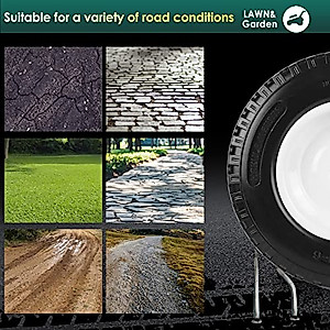 12" Solid Flat Free Tires and Wheels 1 Pac, 3.50-6 Rubber Tire Replacement Axle Bore Hole, Air less Wheel for Hand Truck/Trolley/Garden Cart/Lawn Mower/Wheelbarrow, 1Pack, Black