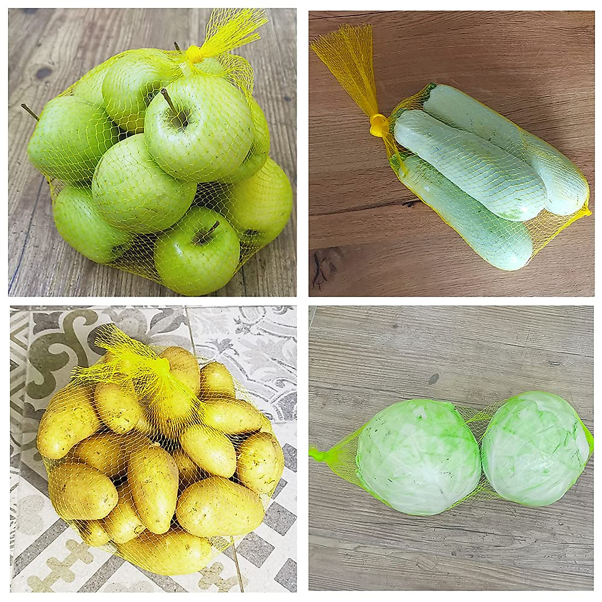 Hamletoff Reusable Plastic Mesh Bag - 24 Inch Package of 100 Onion Storage Bags Mesh - Plastic Mesh for Storage of Fruit, Vegetable-Seafood Boil Bags for Crawfish Crab Cooking-Mesh Polypropylene Bags