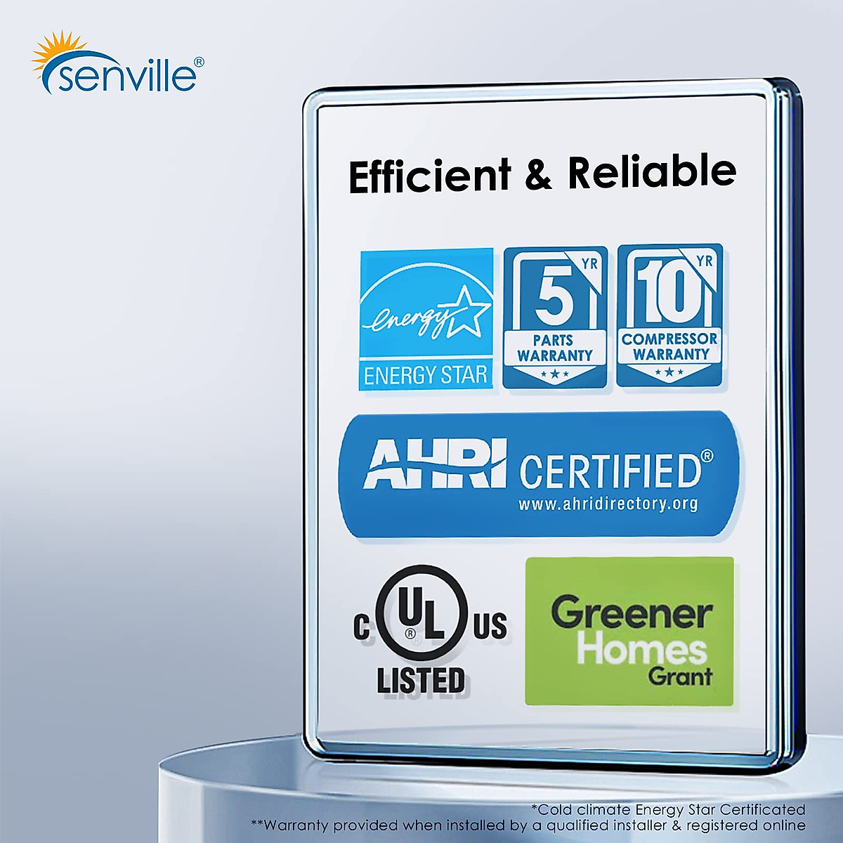 Senville 3 Ton Central Air Conditioner Heat Pump Split System, 36,000 BTU, Inverter, Variable Speed, 10KW AUX, 208/230V