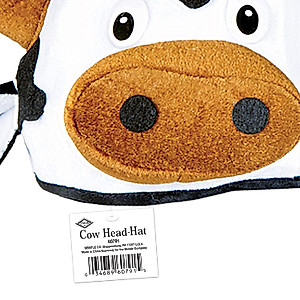 Beistle NoveltBeistle Unisex Plush Cow Head Hat – Western Themed Novelty Cap, Farm Animal Party Supplies, Halloween Costume Headwear, Photo Booth Prop, Dress Up Accessory