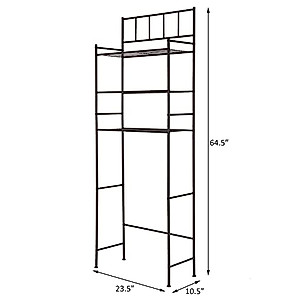 Finnhomy 3 Shelf Bathroom Space Saver Over The Toilet Rack Bathroom Corner Stand Storage Organizer Accessories Bathroom Cabinet Tower Shelf with ORB Finish 23.5" W x 10.5" D x 64.5" H