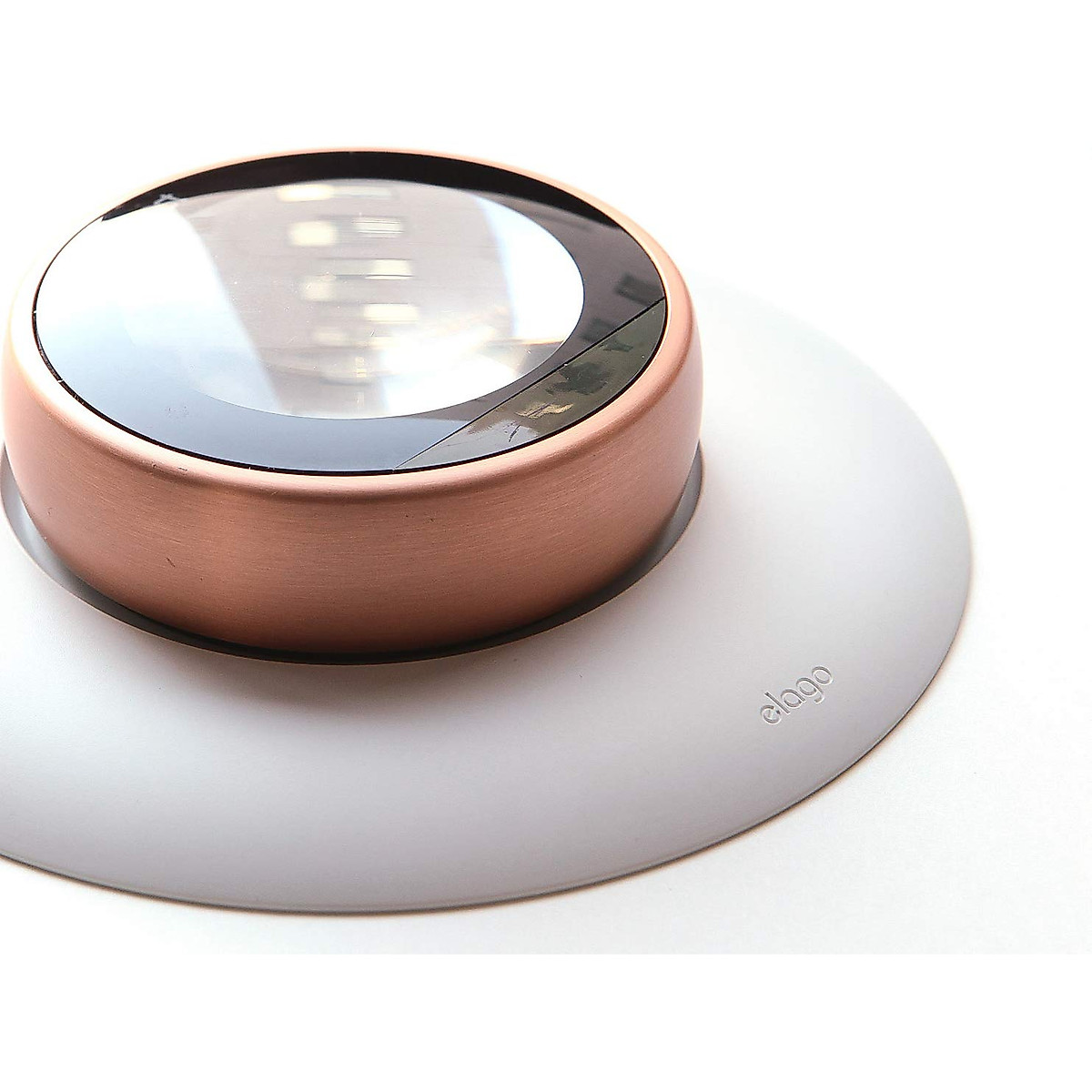 Google Nest Learning Smart Thermostat - 3rd Generation - Brass T3032US Bundle with elago Wall Plate Upgraded Wall Mount Cover Designed for Google Nest Learning Thermostat - Matte White