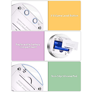 60 Minutes Timer for Kids Classroom Seniors Teachers Study Workout, Easy Twist Operation Magnetic Kitchen Timer Countdown for Cooking Baking, 3-Level Volume Round Count Up Time Management Tool White