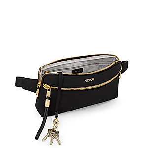 TUMI Voyageur Manele Hip Bag - Men's & Women's Waist Pack - Use as Sling Bag or Fanny Pack - Black & Gold Hardware
