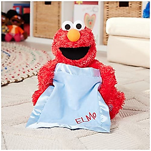 GUND Sesame Sesame Street Official Peek-a-Boo Elmo Animated Muppet Plush, Premium Plush Sensory Toy for Ages 18 Months & Up, Red/Blue, 15”