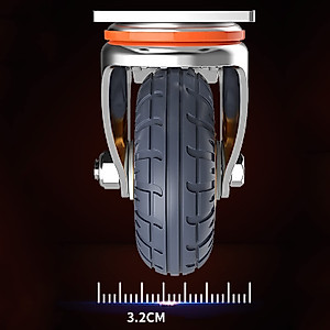 Rubber Industrial Castors, Swivel Rubber Casters with Brake, Rubber Swivel Caster Wheel, Castor Wheels Heavy Duty Swivel Trolley Furniture Caster with Brakes, 4 Pieces 75MM Castor Wheel (Size : 125mm