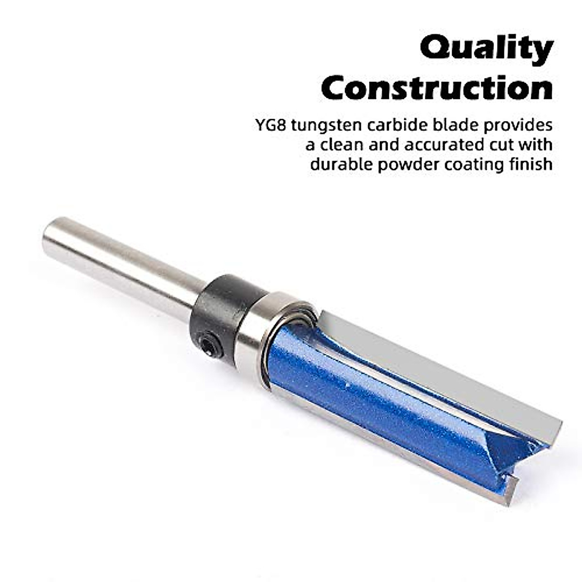 KOWOOD Plus Round-Over Edging/45° Chamfer/Core Box/90° V Groove Router Bit Set in C3 Carbide Tipped for Woodwork (Round-Over Edging)