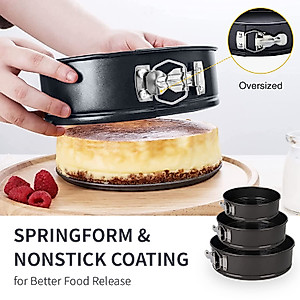 Springform Cake Pan Set，Nonstick Leakproof 3 pcs Cake Pan Bakeware For Cheesecake, Tier Wedding Cakes, And More - Removable Bottom, Leakproof Bakeware Sets(4"/7"/9")