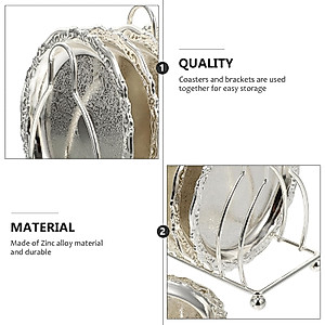 DECHOUS 1set Metal Insulated Coasters Metal Coffee Cup Table Coasters for Drinks Desktop Decor Cocktail Metal Coaster Christmas Dinner Decor Metal Cup Mats Cup Holder Coaster Cup Coaster