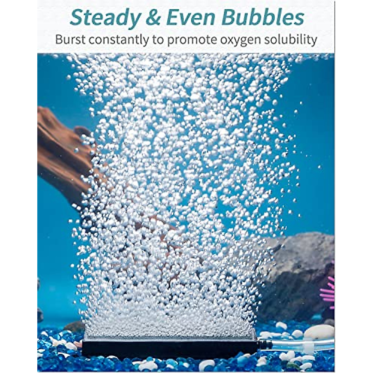 Pawfly 4 Inch Air Stone Grey Mineral Bubble Stone Bar Diffuser Bubbler Airstones for Air Pump, Aquarium, and Fish Tank, 2 Pack