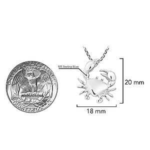 AeraVida Charming Crab Claws Cancer Zodiac .925 Sterling Silver Pendant Necklace | Casual Necklace Jewelry for Women | Jewelry Gift