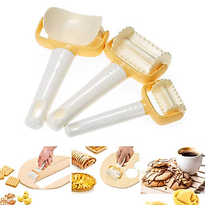 3Pcs Rolling Cookie Cutters Foundant Cutters Biscuit Rolling Cutters