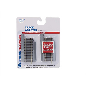 Walthers Trainline HO Scale Model Track Adapter 2 Pack - Power-Loc Track(Tm)