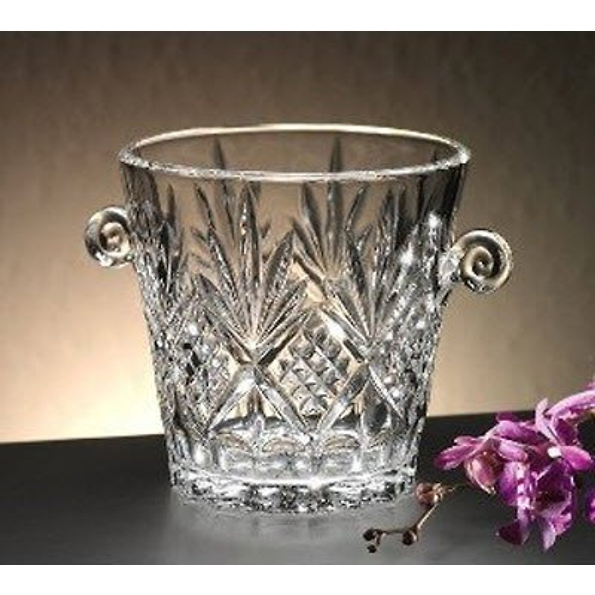 Elegant Crystal Ice Bucket with handles, wine cooler bucket, For weddings,events, parties