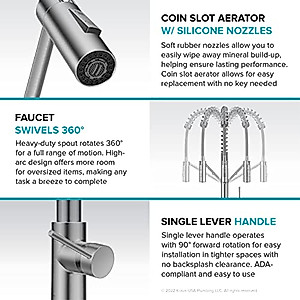 KRAUS Oletto 2-in-1 Commercial Style Pull-Down Single Handle Water Filter Kitchen Faucet for Reverse Osmosis or Water Filtration System in Spot-Free Antique Champagne Bronze, KFF-2631SFACB