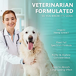 Max Potency Hemp Oil for Dogs & Cats - Help Anxiety Stress Pain Inflammation Arthritis Aggressive Relax Sleep Allergies Seizures Relief - Treats Chews Joint & Hip - Organic Pet Calming Drops - Non-GMO