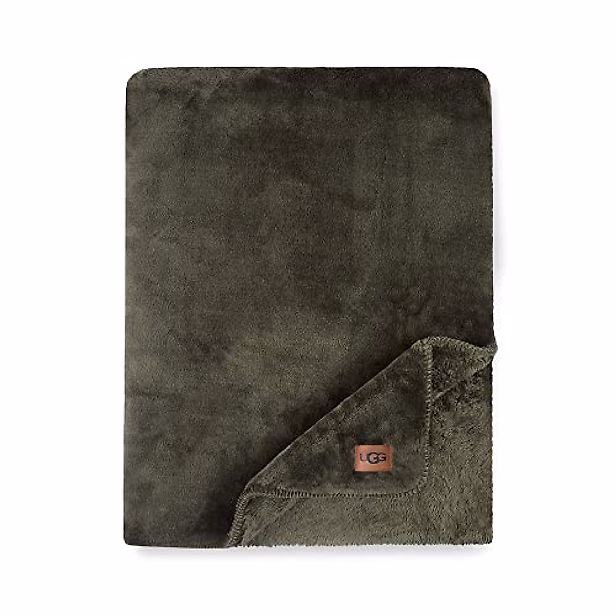 UGG 18963 Whitecap Plush Flannel Oversized Reversible Fleece Throw Blanket Luxury Lightweight Comfortable Cozy Hotel Style Machine Washable Soft Luxurious Blankets, 70 x 50-Inch, Forest