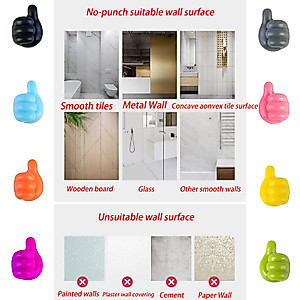feliposi 24pcs Thumb Hooks - Thumbs up Wall Hook Self Adhesive Silicone Thumb Wall Hooks Adhesive Cable Clip for Storage Cable,Headphone,Plug