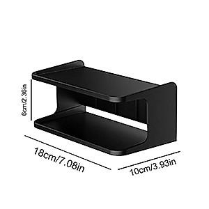 Bedside Shelf Organizer, Universal Double Layer Wall Shelves, ABS Floating Stand, Bedroom Rack Organizer Shelf, Double Layer Storage Wall Mount Shelf for Kitchen, Dorm, Bedside Wall Shelf