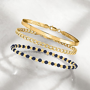 Canaria 4.3mm 10kt Yellow Gold Curb-Link Bracelet. 7 inches